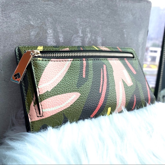 kate spade | Bags | Kate Spade Eva Modern Feather Large Bifold Wallet ...